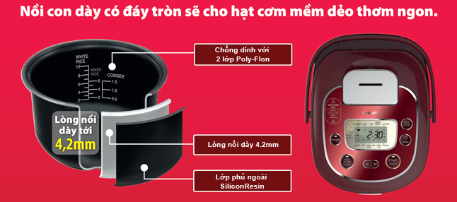 Nồi cơm điện tử Sharp KS-TH18-RD | Điện Máy T